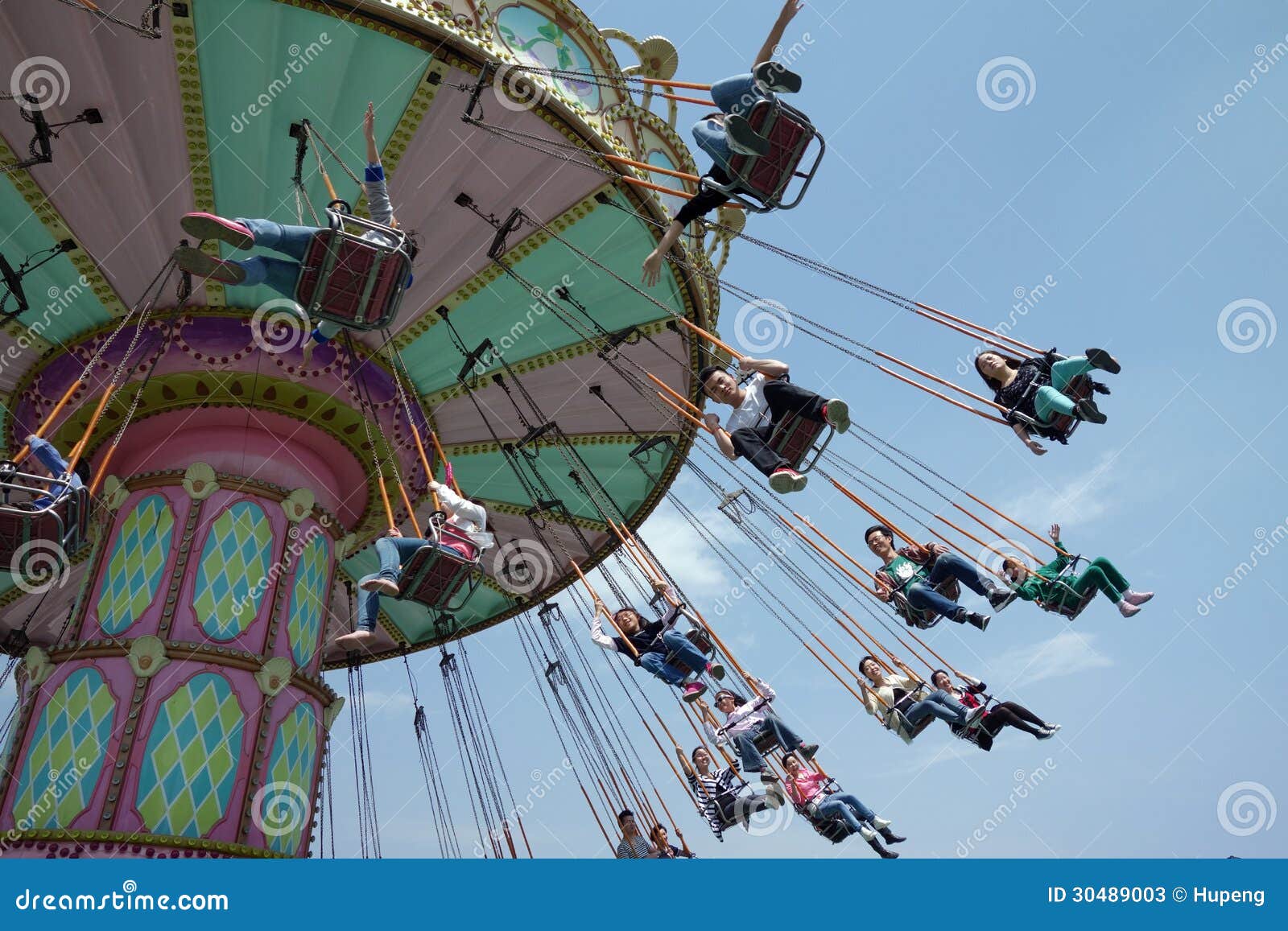 Rotating flying chairs editorial stock photo. Image of activity - 30489003