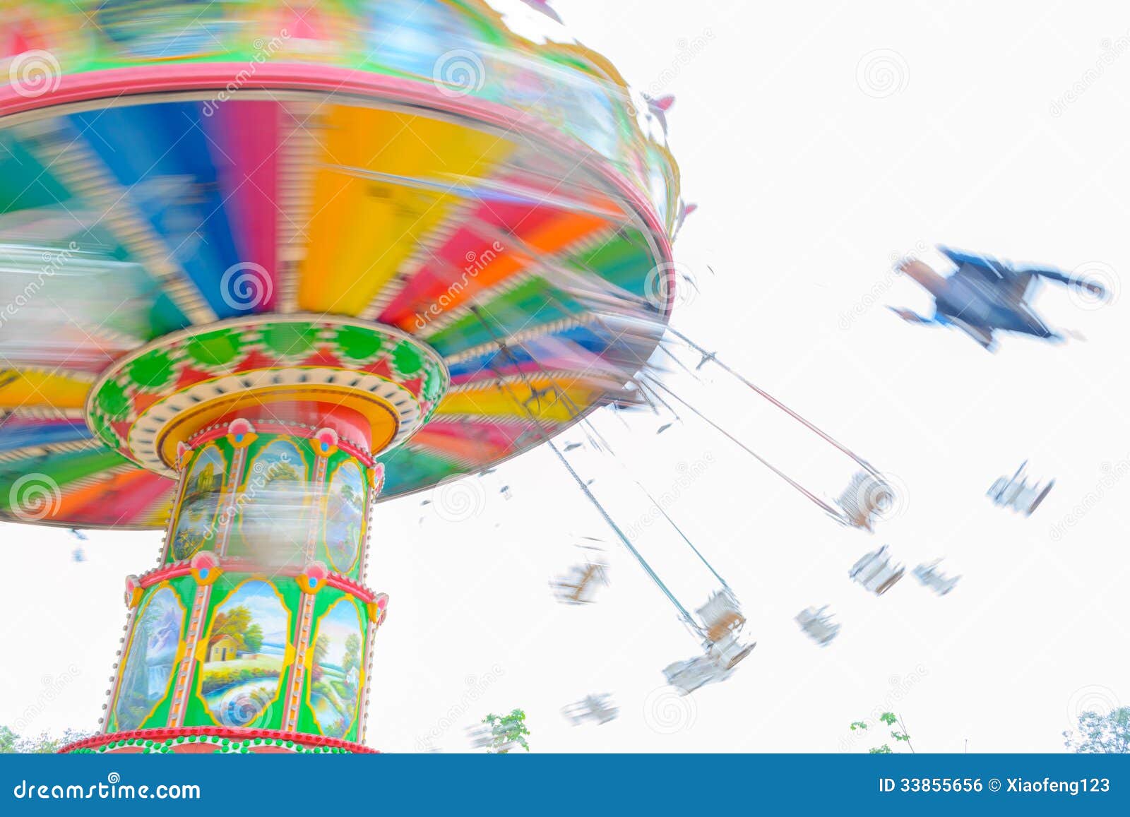 Rotating flying chairs stock photo. Image of swing, vacation - 33855656