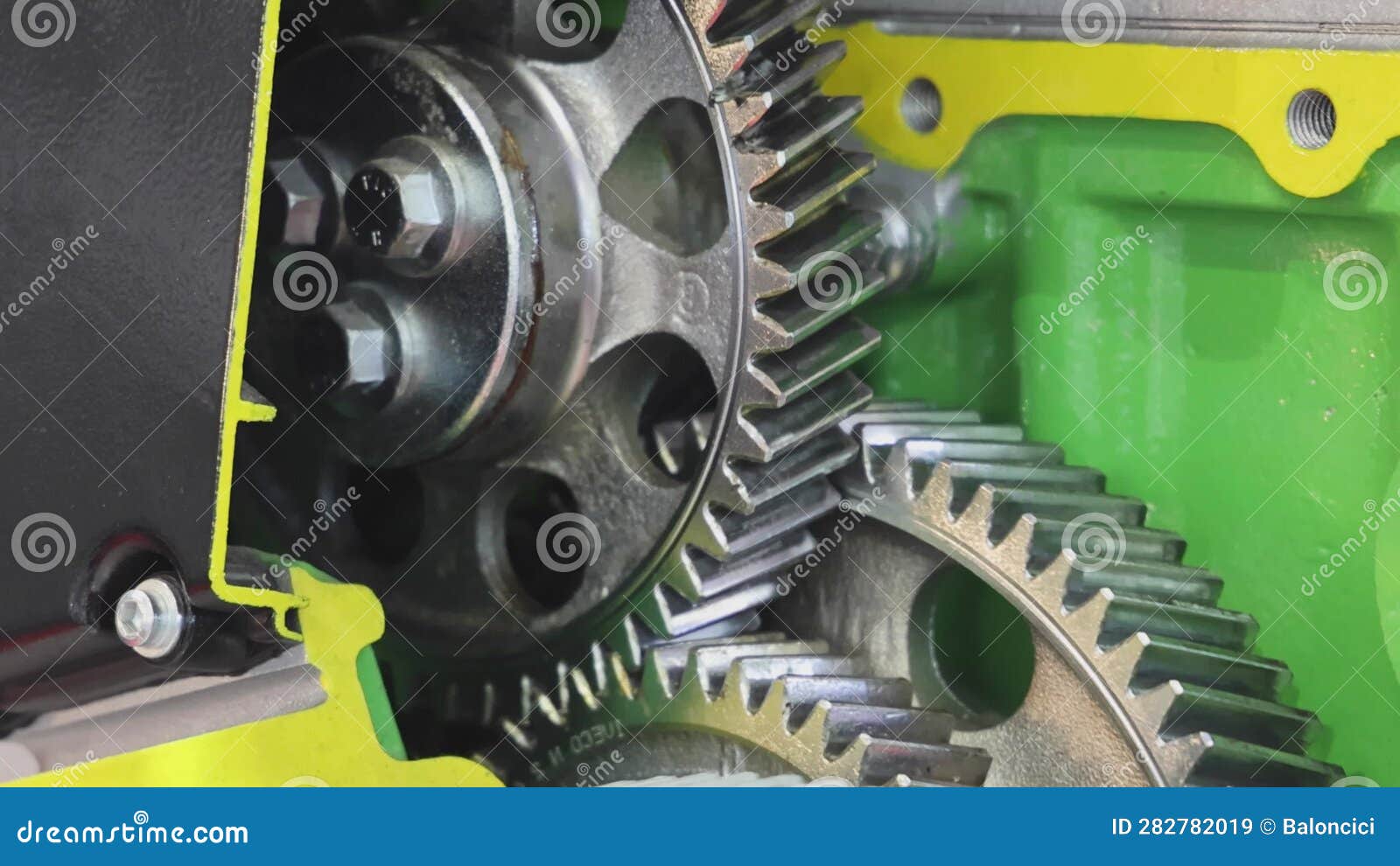 Rotating gears engine stock video. Video of garage, rotating - 282782019