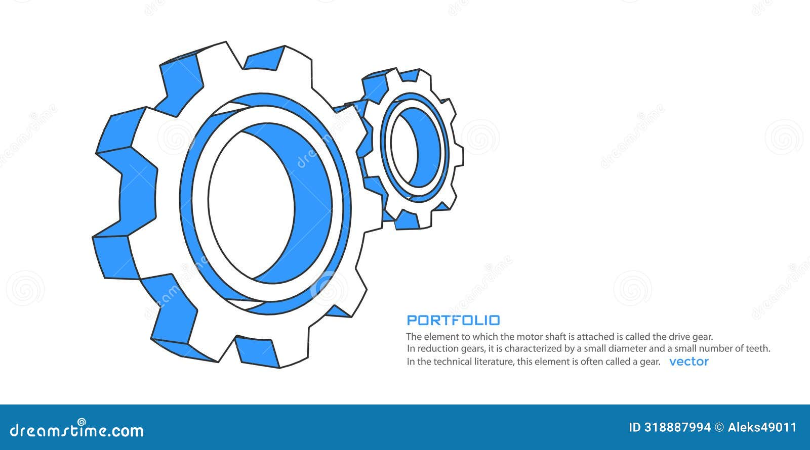 Rotating Gears. Engineering Industry. Technology Banner. Vector ...