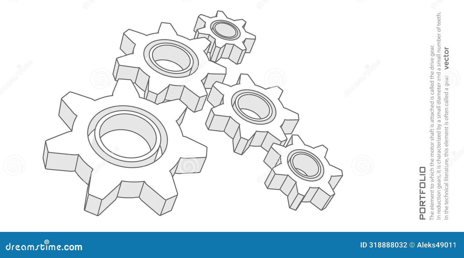 Rotating Gears. Engineering Industry. Technology Banner. Vector ...
