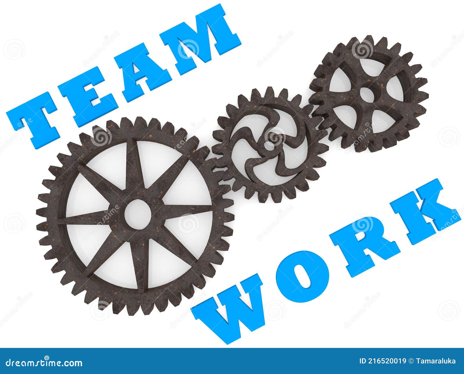 Rotating Gears With Team Work Concept On White Royalty-Free Stock ...