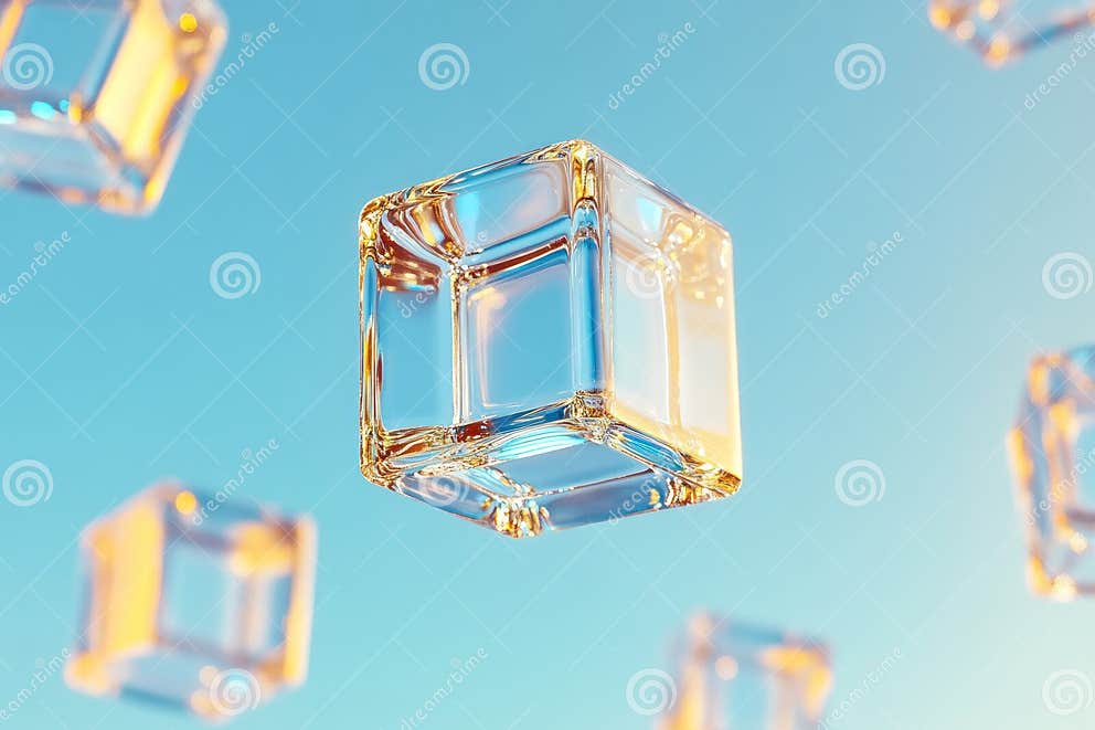 Rotating Glass Blocks Abstract Animation Loop Stock Illustration ...