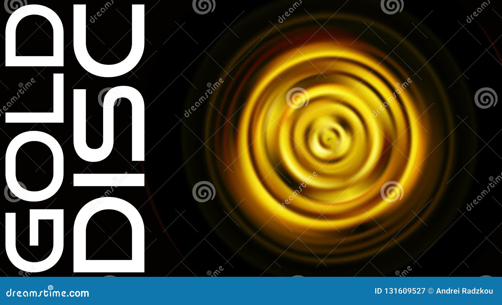 Rotating Gold Disc Isolated on Black. Vector Graphic Pattern Stock ...