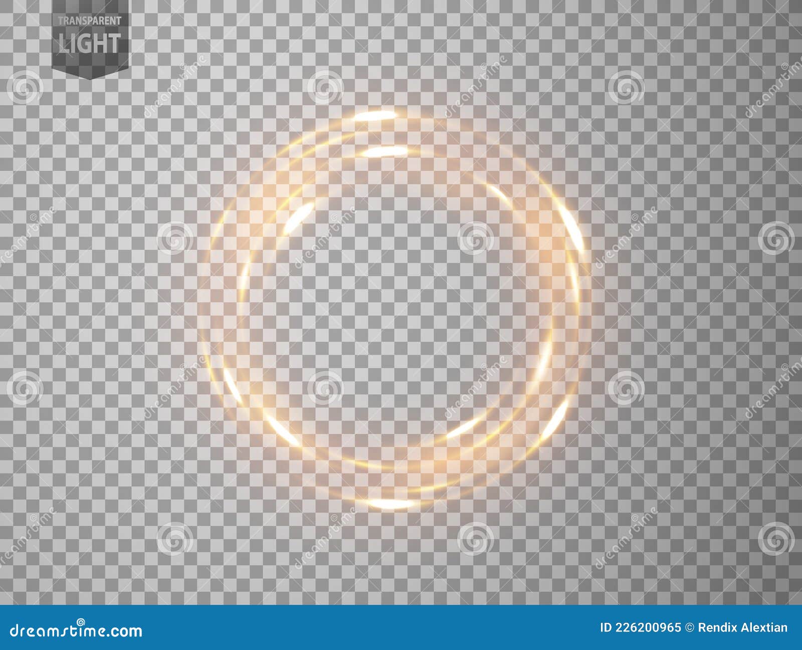 Rotating Gold Light. Isolated on Transparent Background Stock Vector ...