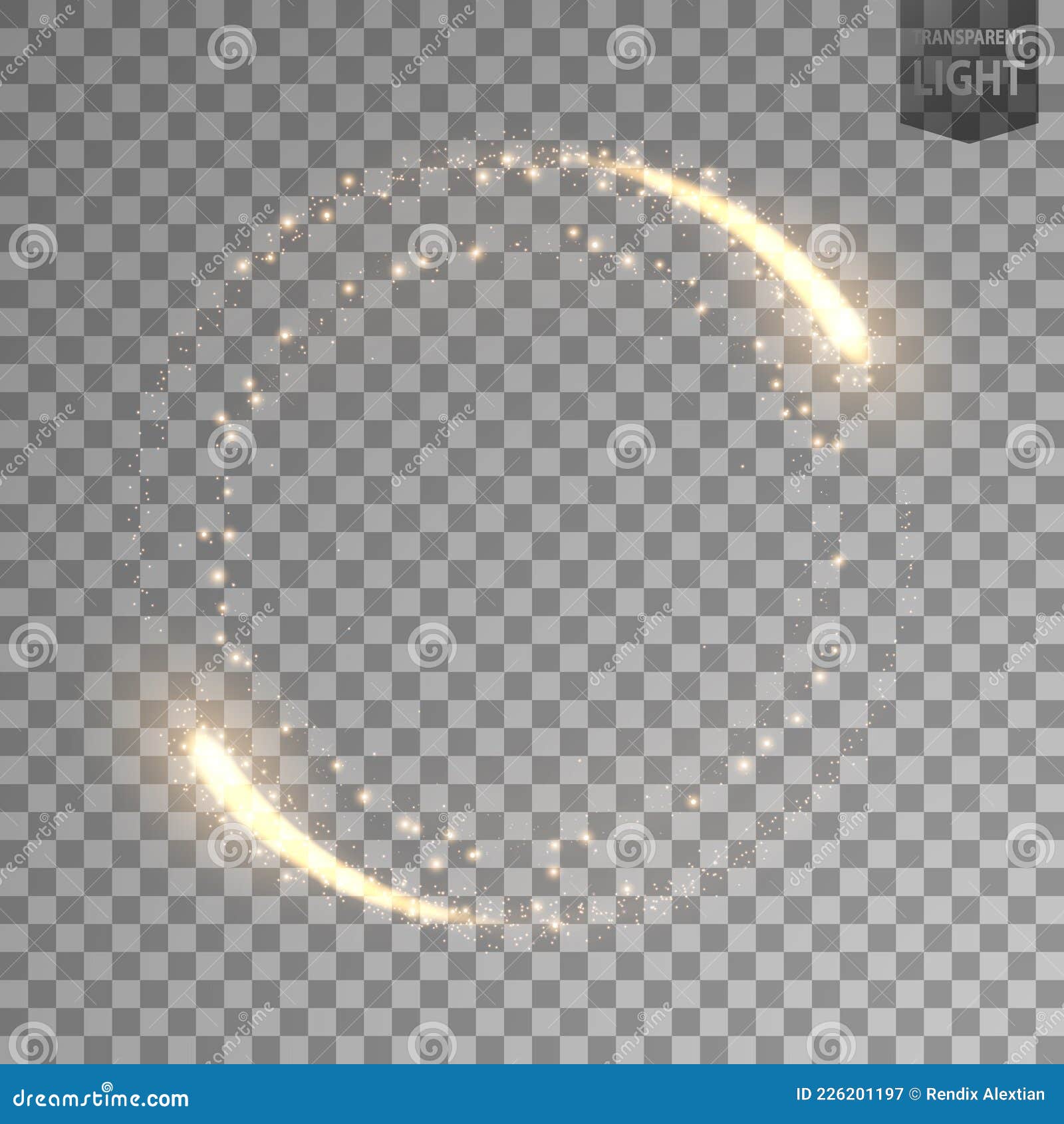 Rotating Gold Light. Isolated on Transparent Background Stock Vector ...