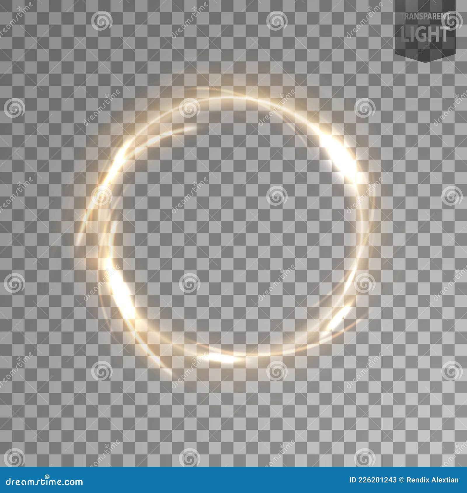 Rotating Gold Light. Isolated on Transparent Background Stock Vector ...