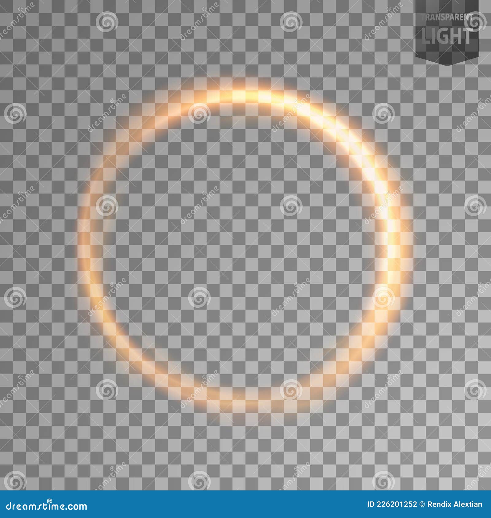 Rotating Gold Light. Isolated on Transparent Background Stock Vector ...