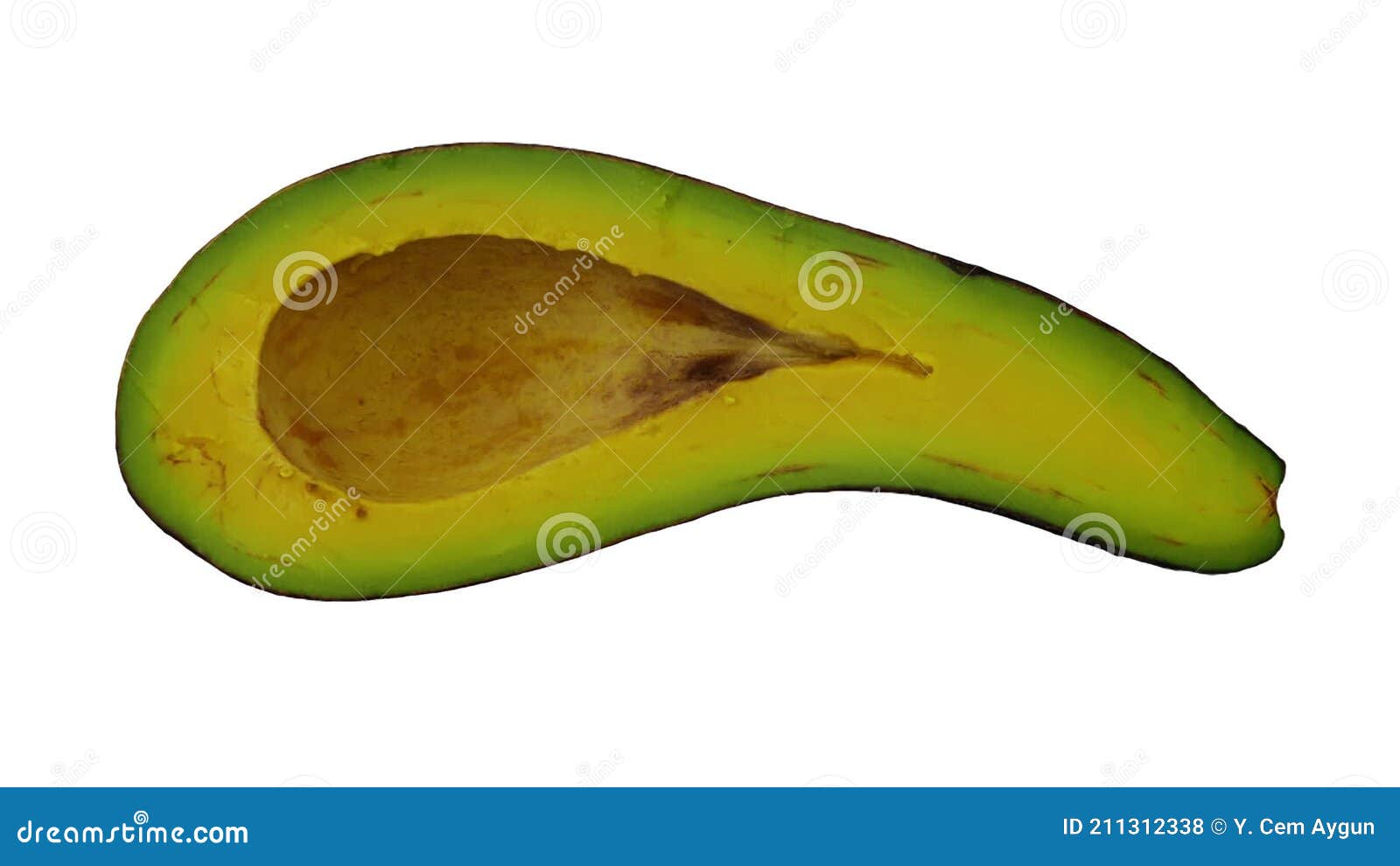 Rotating Half Long Neck Avocado on White Background 02C Looping Stock ...