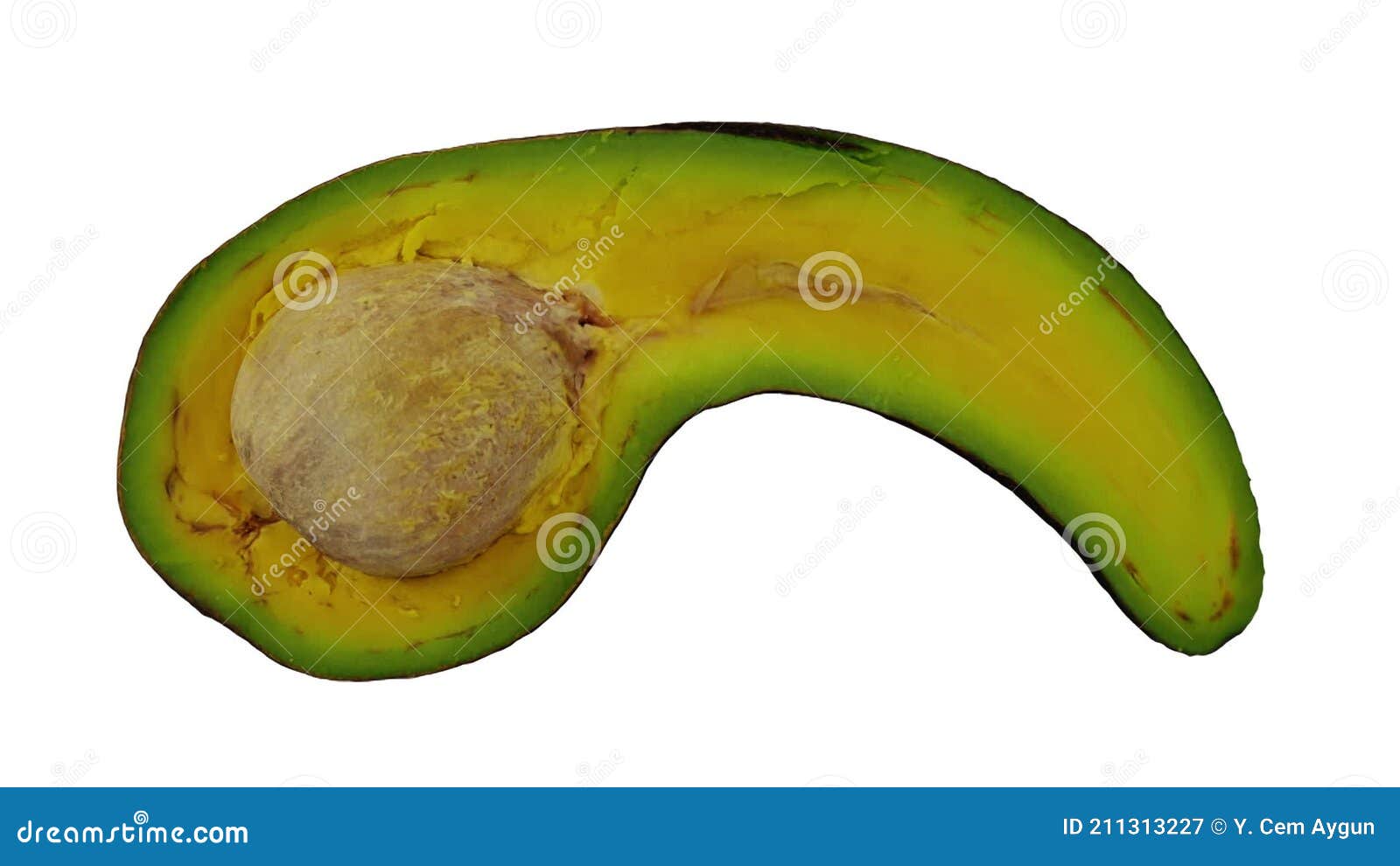 Rotating Half Long Neck Avocado on White Background 03C Looping Stock ...