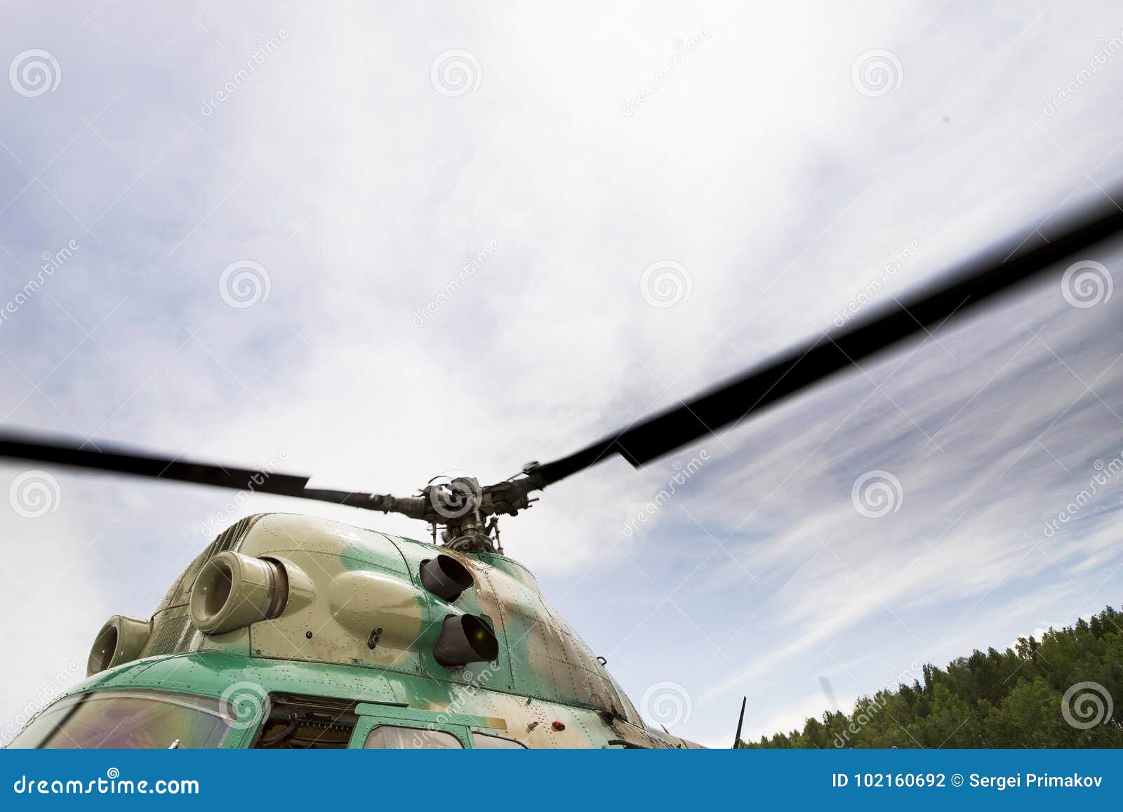 Rotating Helicopter Propeller Blades Stock Photo - Image of machinery ...