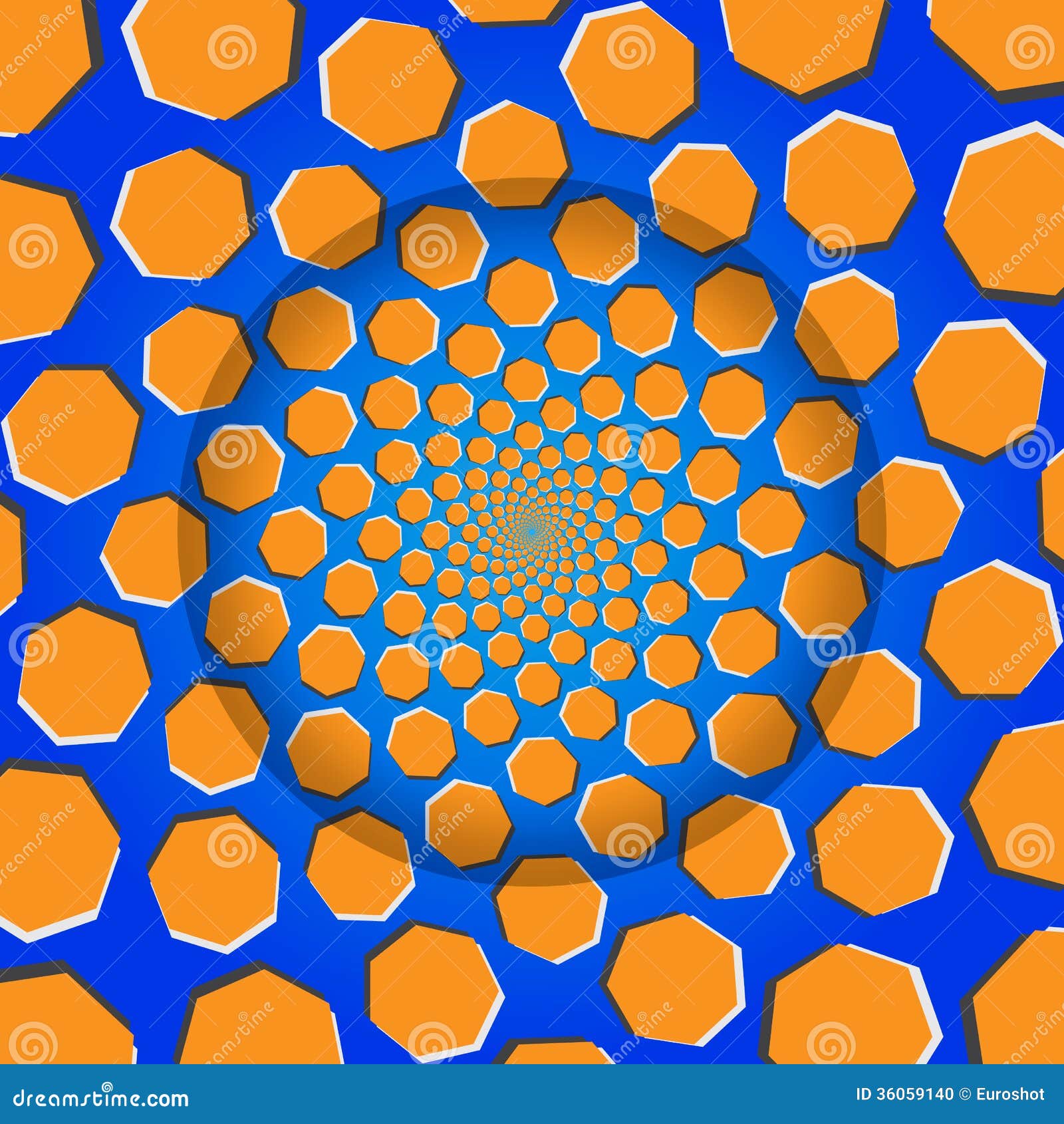 Rotating Heptagon, Optical Illusion, Vector Illustration Pattern ...