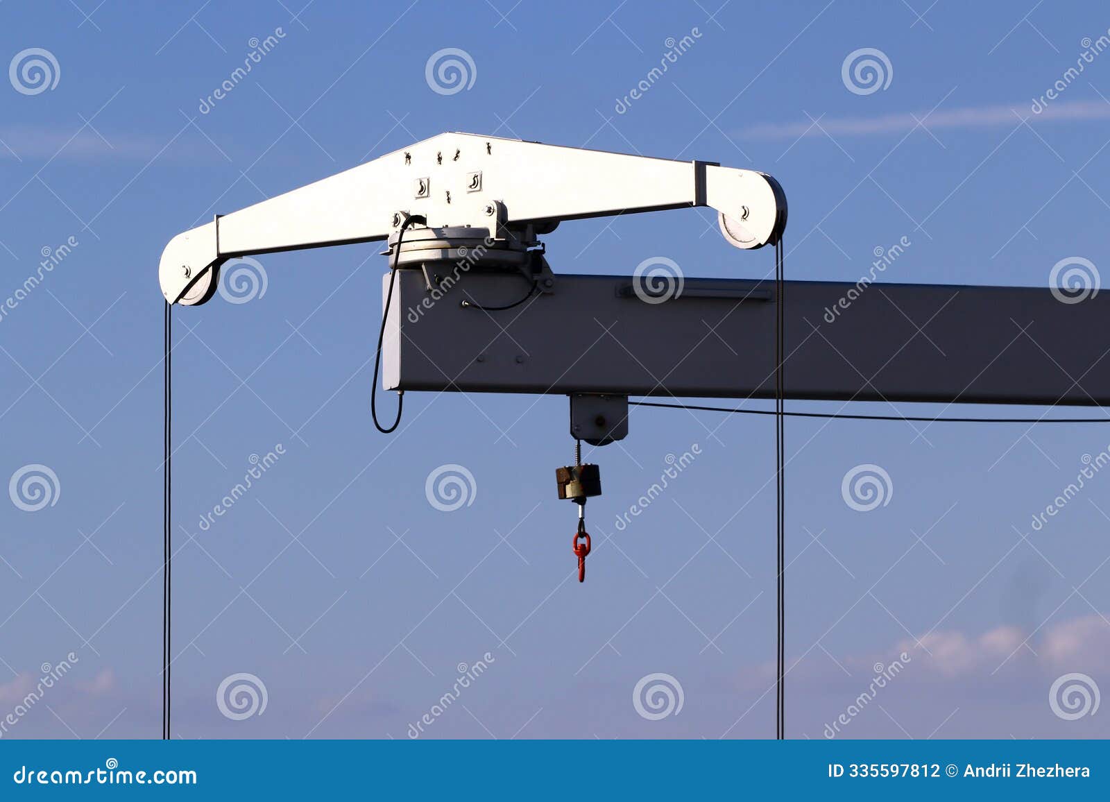 Rotating Hoist Mechanism of Rooftop Mounted Crane Stock Photo - Image ...