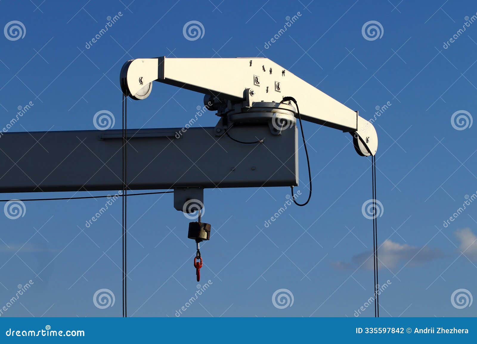 Rotating Hoist Mechanism of Rooftop Mounted Crane Stock Photo - Image ...