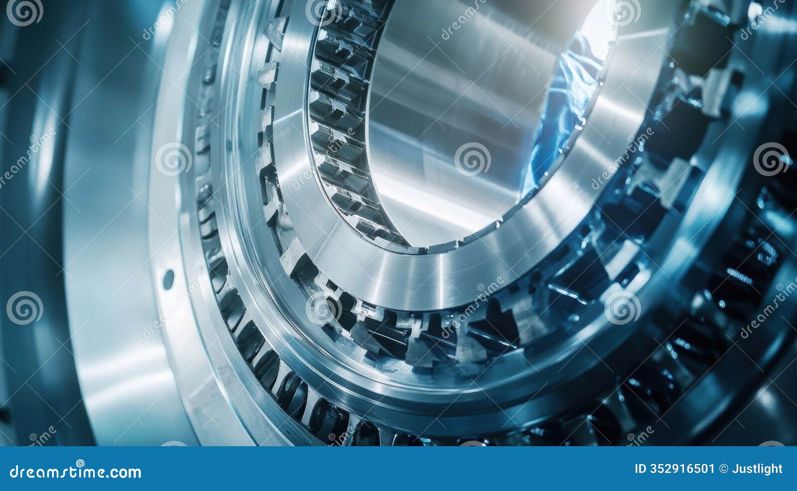 Rotating Industrial Gears Showing Complex Engineering and Manufacturing ...