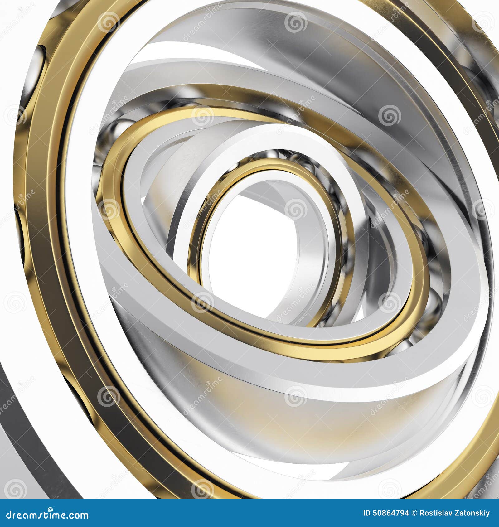 Rotating metallic bearing stock illustration. Illustration of closeup ...