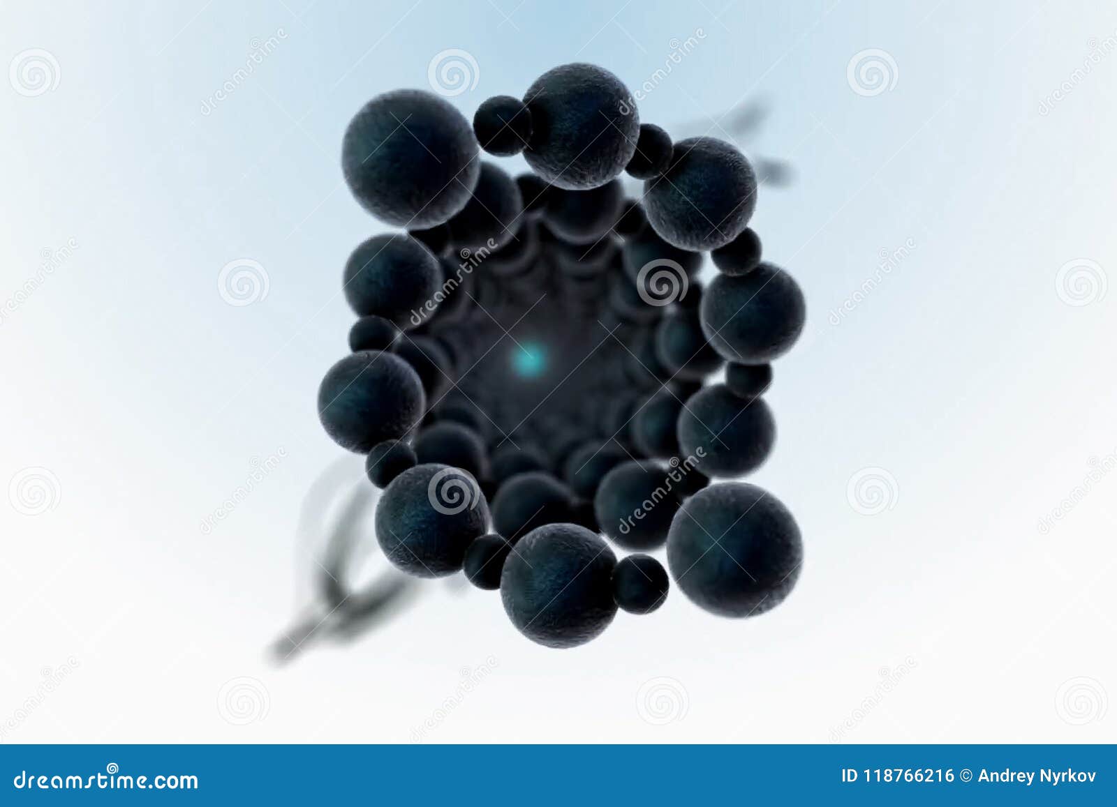 Rotating Molecules. 3d Illustration of a Molecule Stock Illustration ...