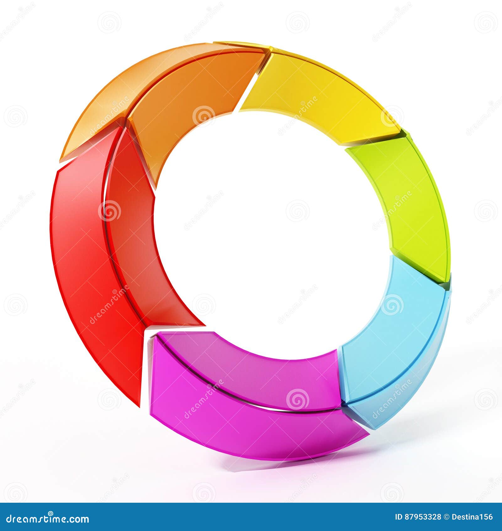 Rotating Multi Colored Arrows Forming a Circle. 3D Illustration Stock ...