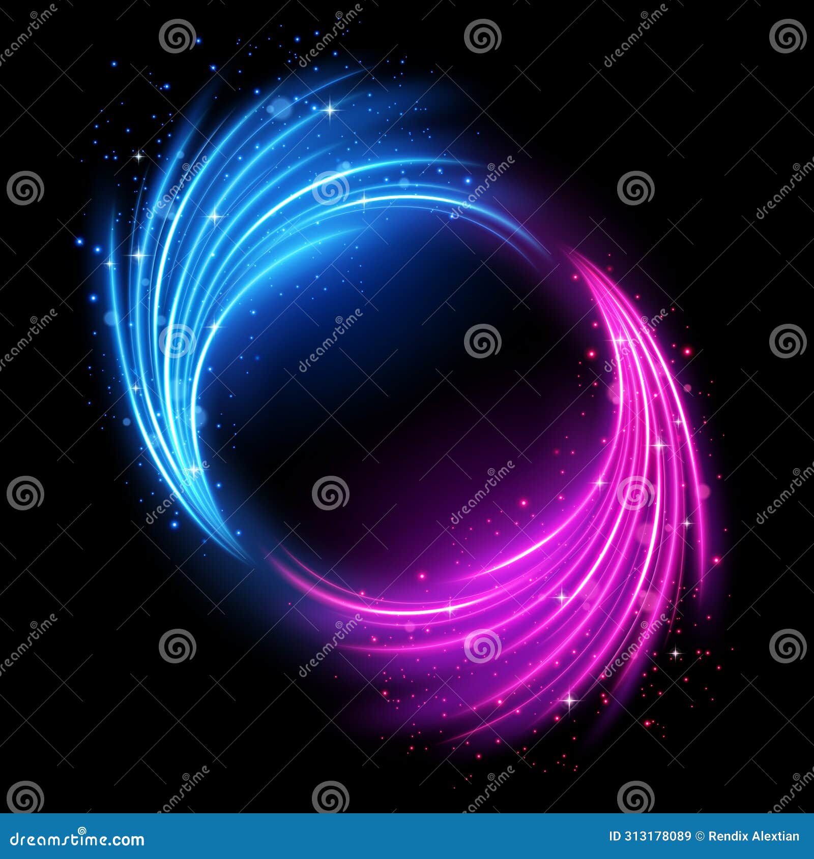 Rotating Multicolor Lights with Sparks, Isolated and Easy To Edit ...