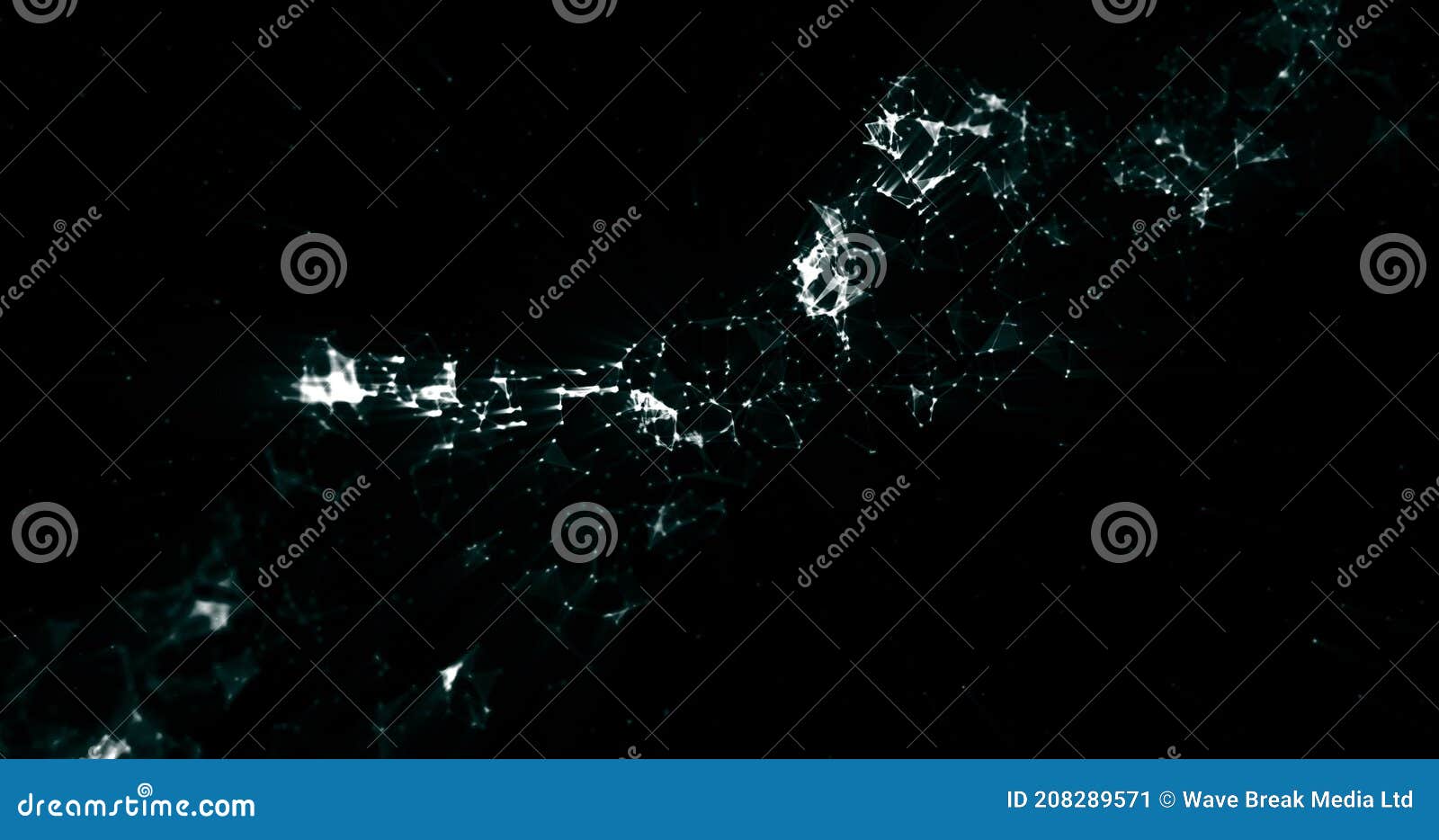 Rotating Nebulus Shape of Glowing White Points and Connected Lines ...