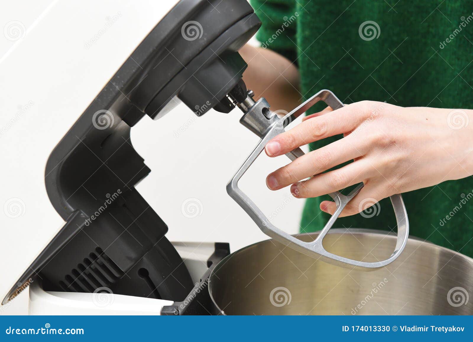 Rotating Part from the Mixer in the Hands Stock Photo - Image of food ...