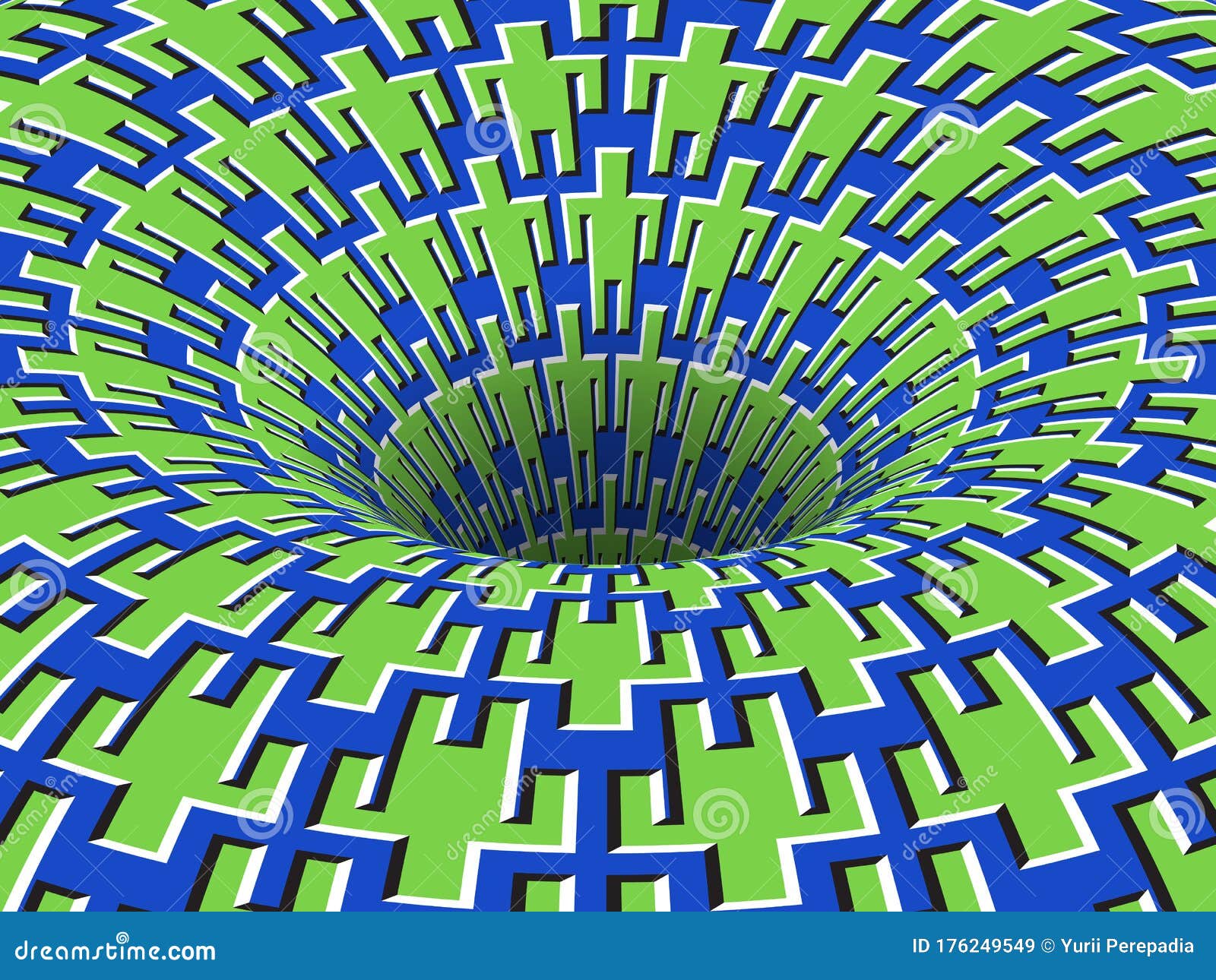 Rotating People Symbols Patterned Hole. Vector Optical Illusion ...