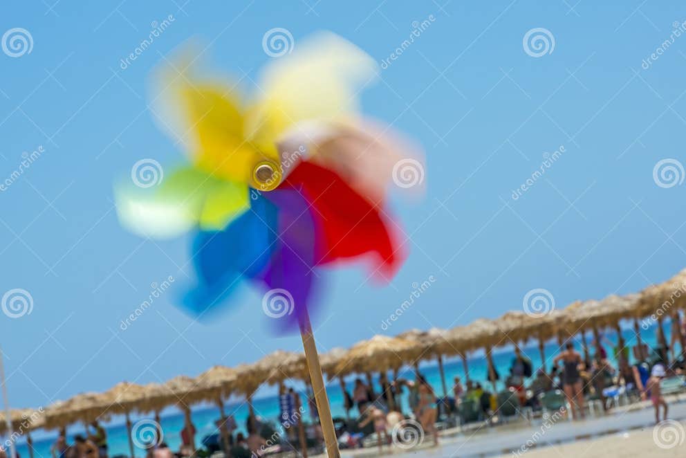 Rotating Pinwheel stock image. Image of beach, retro - 44291385