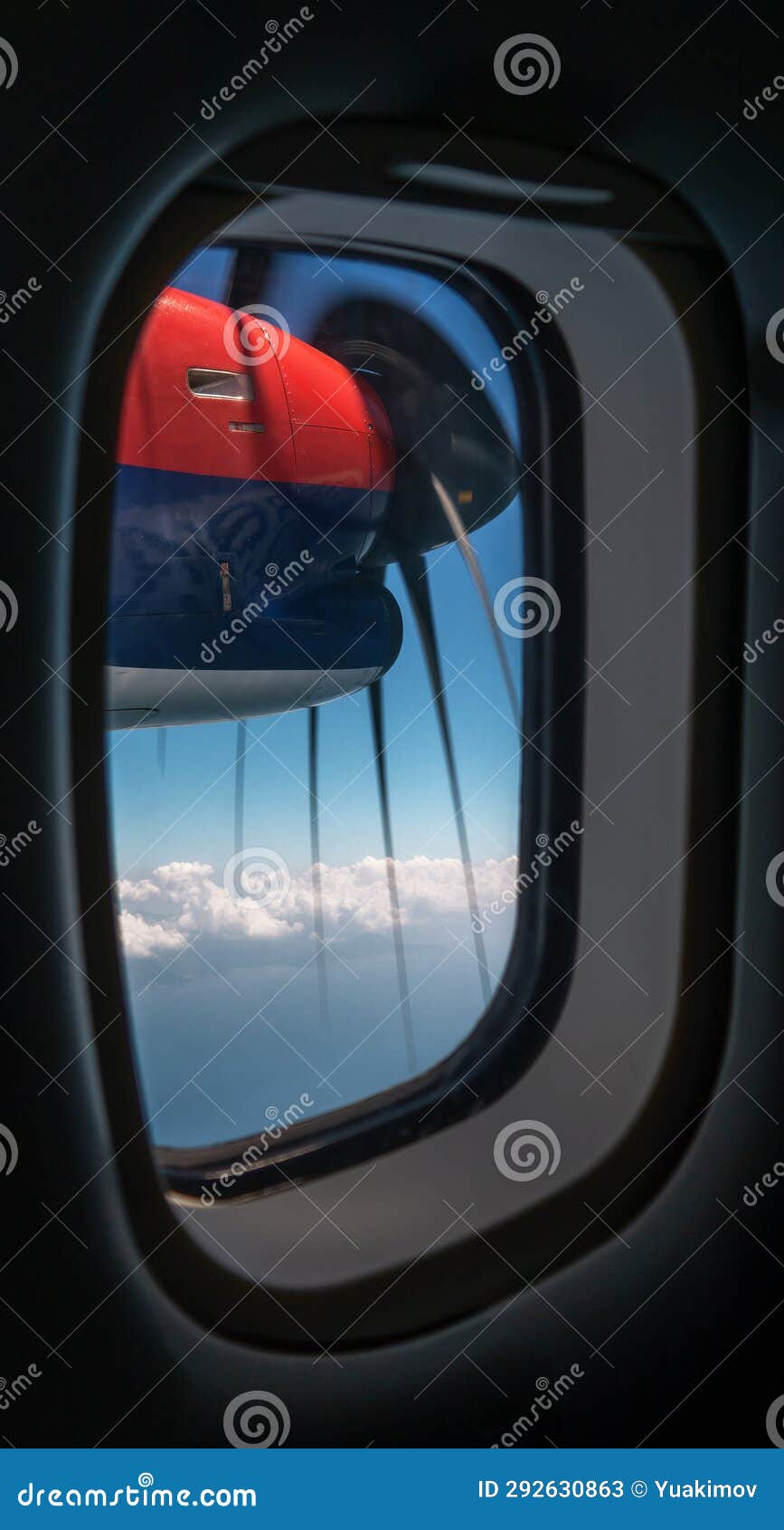 Rotating Plane Propeller Blades with Front Part of Engine View through ...