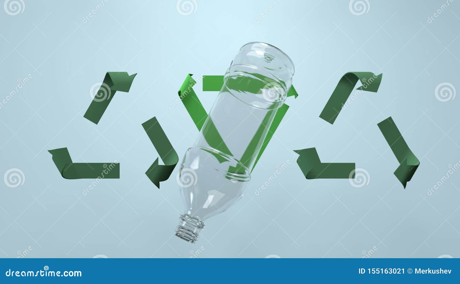 Rotating Plastic Bottle in Front of Moving Recycling Signs. 3d CGI ...