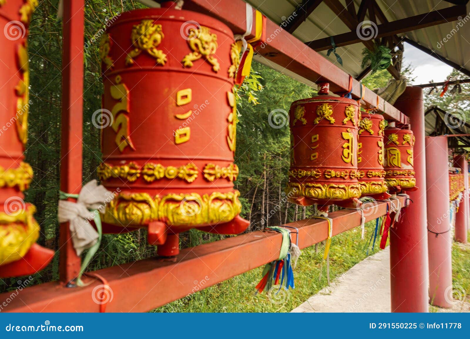 Rotating Religious Elements for Touching Turning Spinning Buddhist ...
