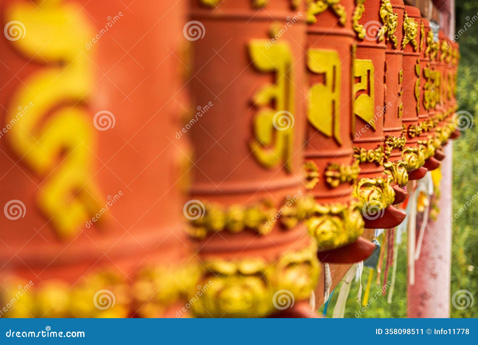 Rotating Religious Elements for Touching Turning Spinning Buddhist ...