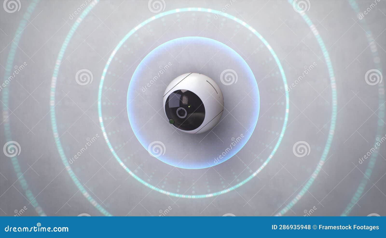 Rotating Security Camera with AI Recognition Installed on the Wall ...