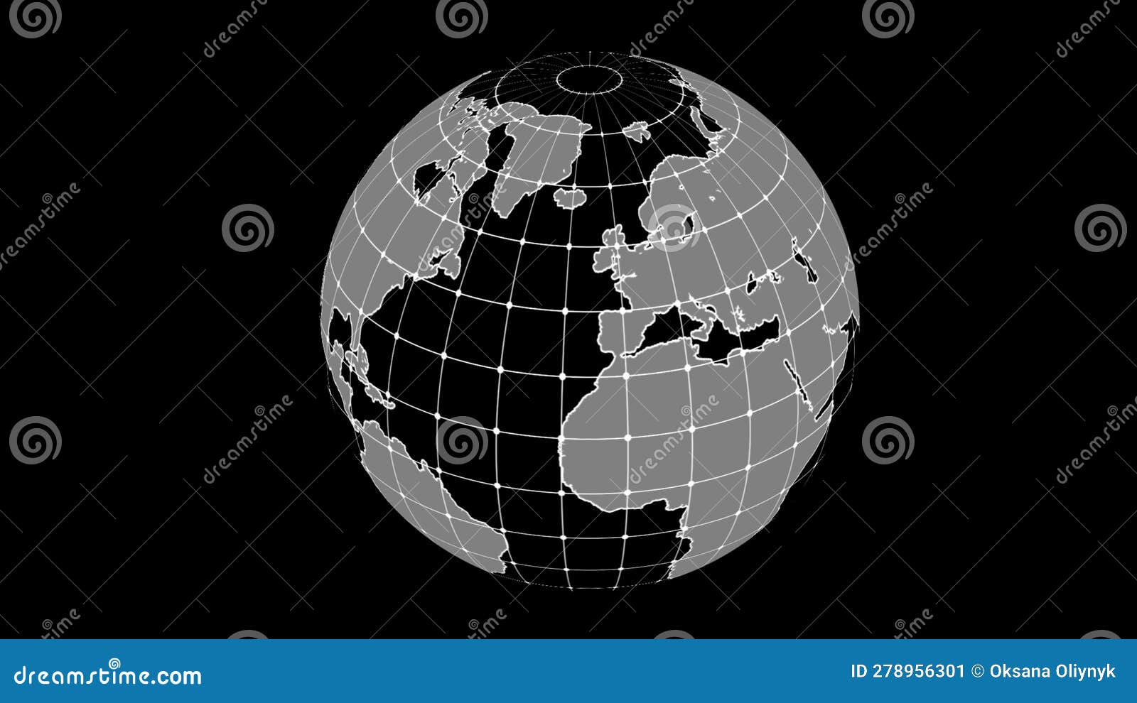 Rotating Shiny Globe. the Earth with Node and Line Connection Stock ...