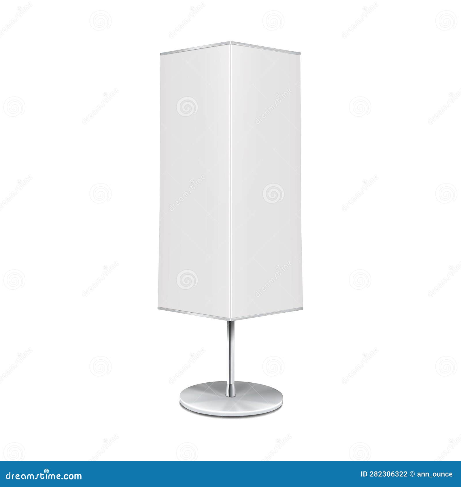 Rotating Blank Advertising Column Banner Stand Vector Mockup. White Led ...