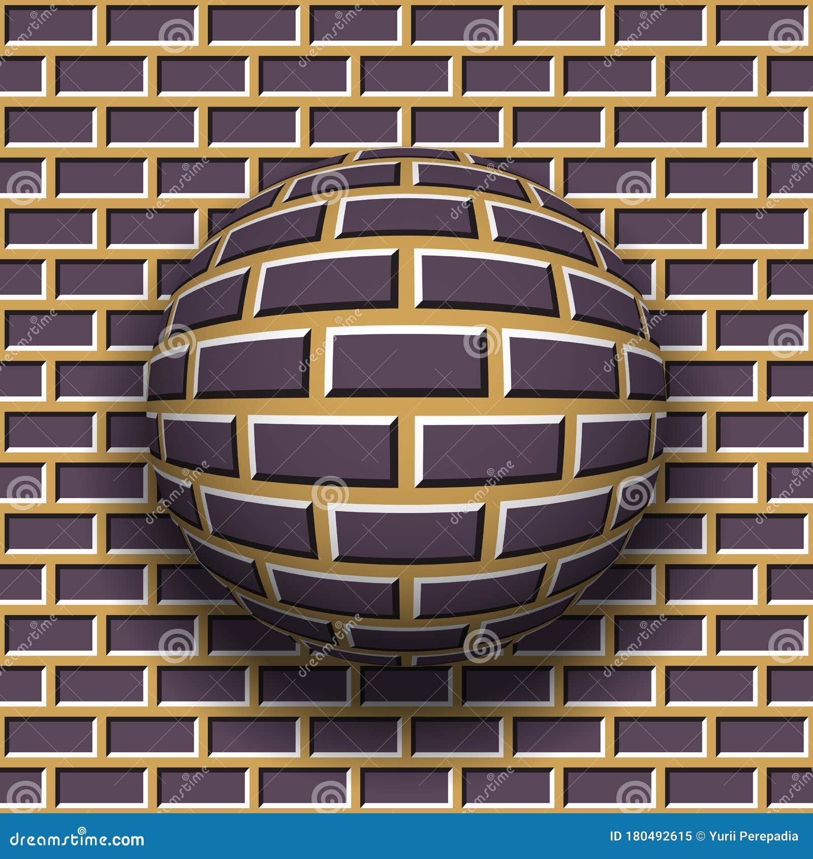 Rotating Sphere Of Wavy Quadrangles Pattern. Vector Blue Golden Optical ...