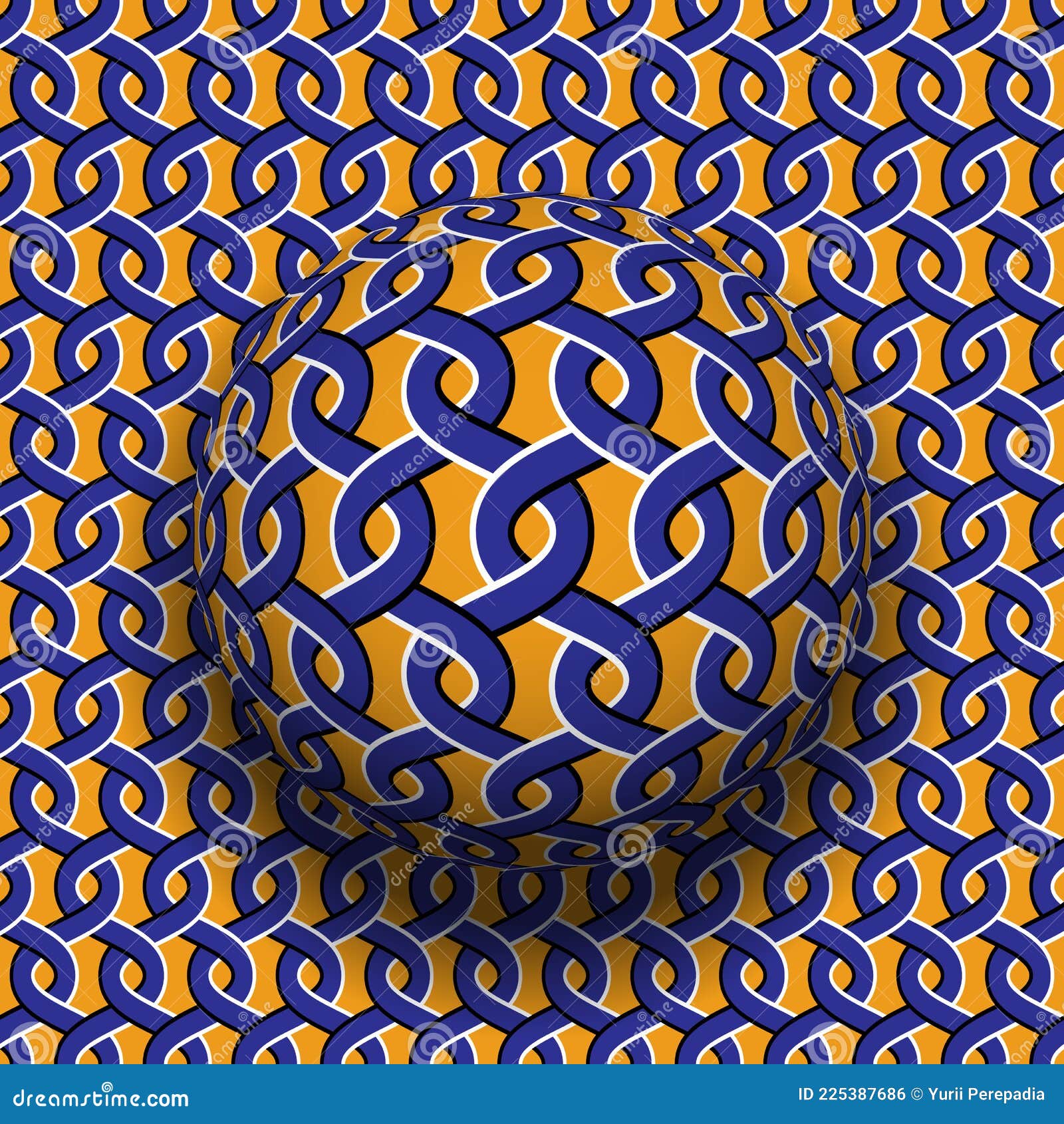 Rotating Sphere on Moving Surface with Interlacement Pattern. Vector ...