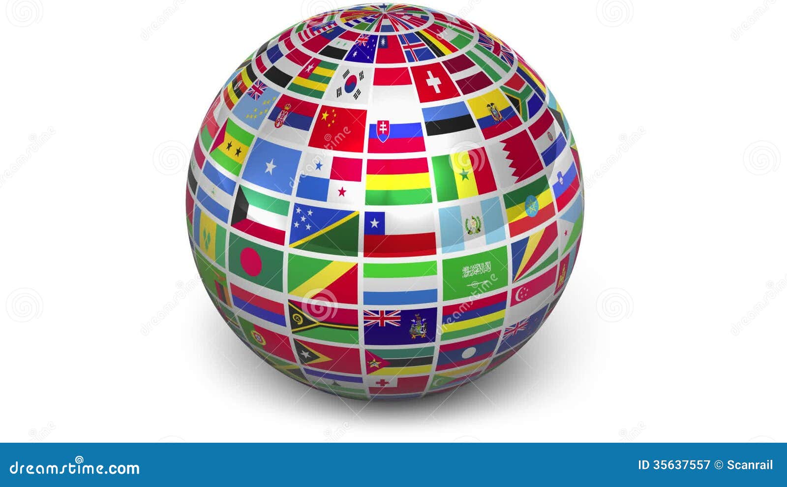 Rotating Sphere with World Flags Stock Video Footage - Video of concept ...