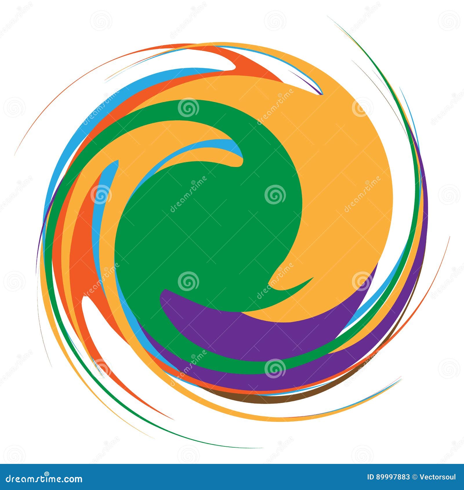 Rotating Spiral Element. Abstract Swirl, Vortex Shape Stock Vector ...