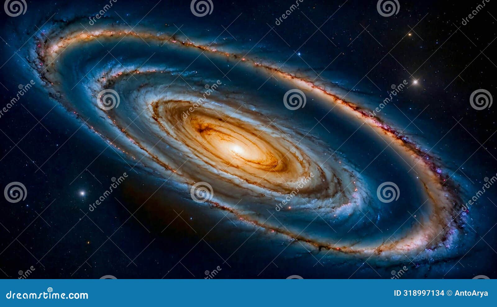 Rotating Spiral Galaxy. Deep Space Exploration Stock Illustration ...