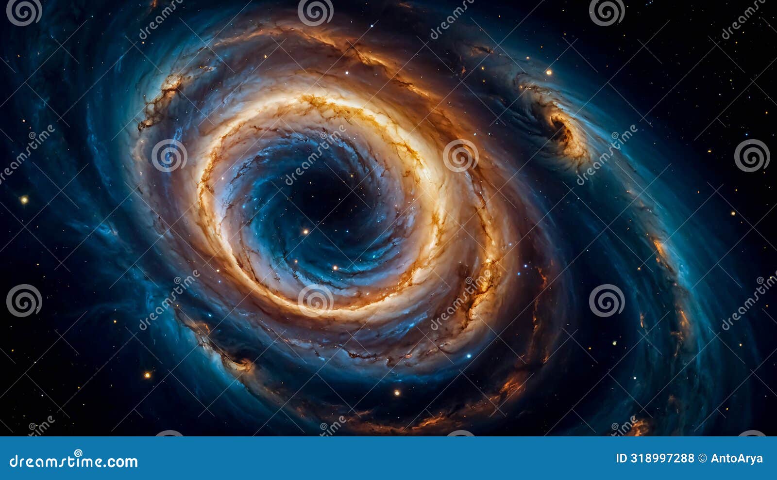 Rotating Spiral Galaxy. Deep Space Exploration Stock Illustration ...