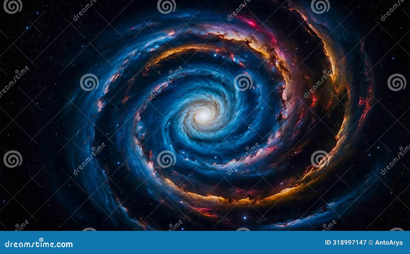 Rotating Spiral Galaxy. Deep Space Exploration Stock Illustration ...