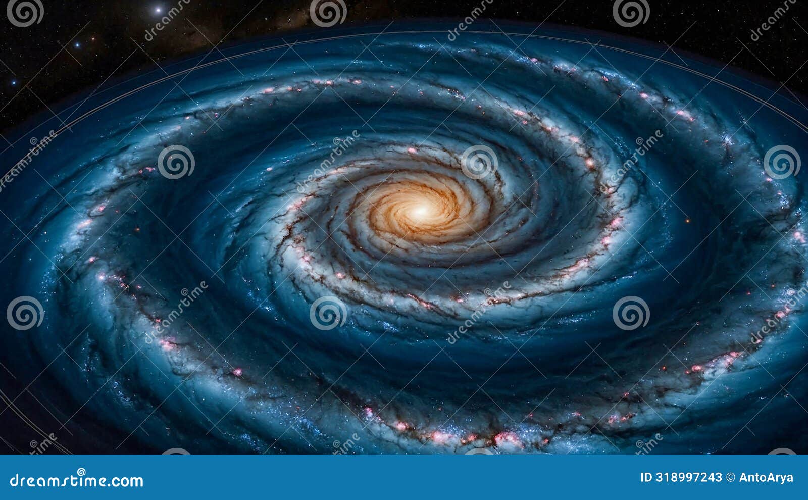 Rotating Spiral Galaxy. Deep Space Exploration Stock Illustration ...