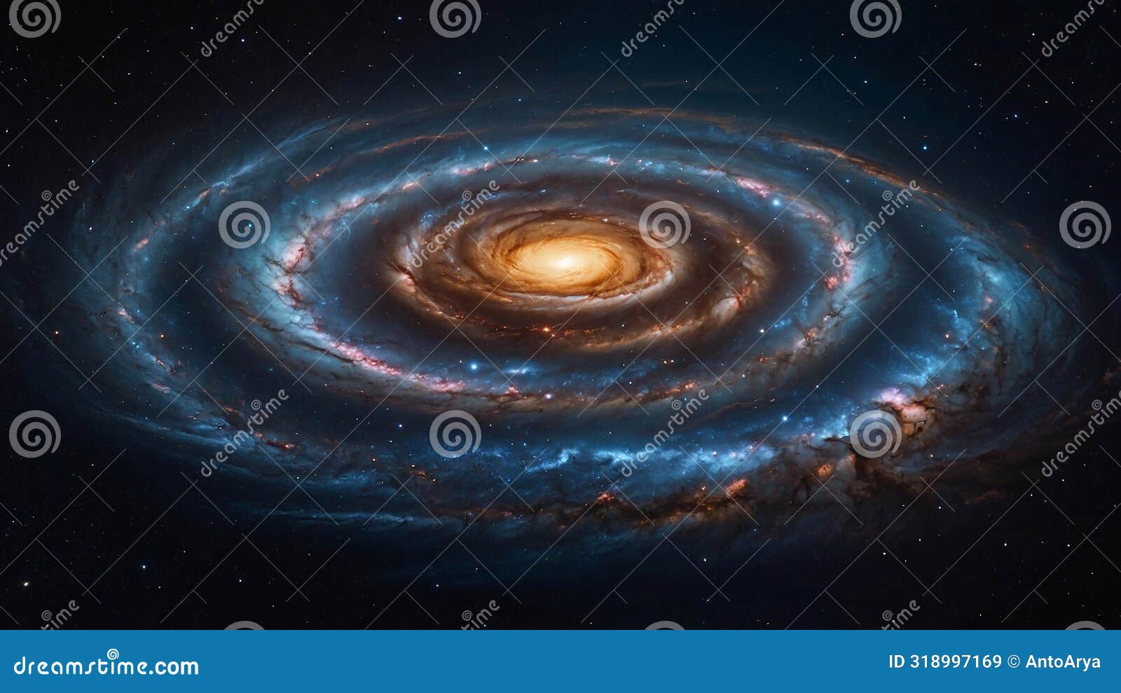 Rotating Spiral Galaxy. Deep Space Exploration Stock Illustration ...