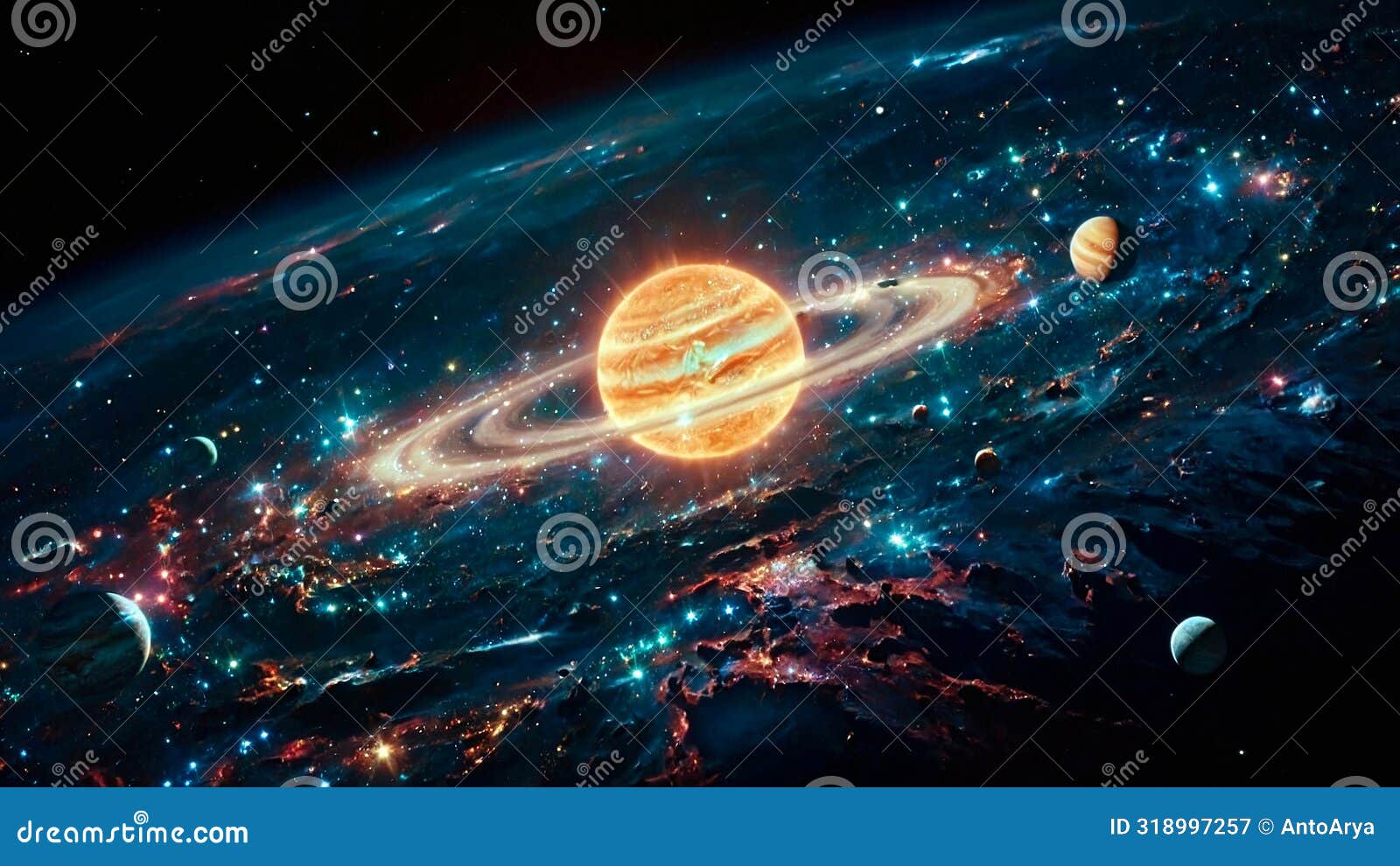 Rotating Spiral Galaxy. Deep Space Exploration Stock Illustration ...