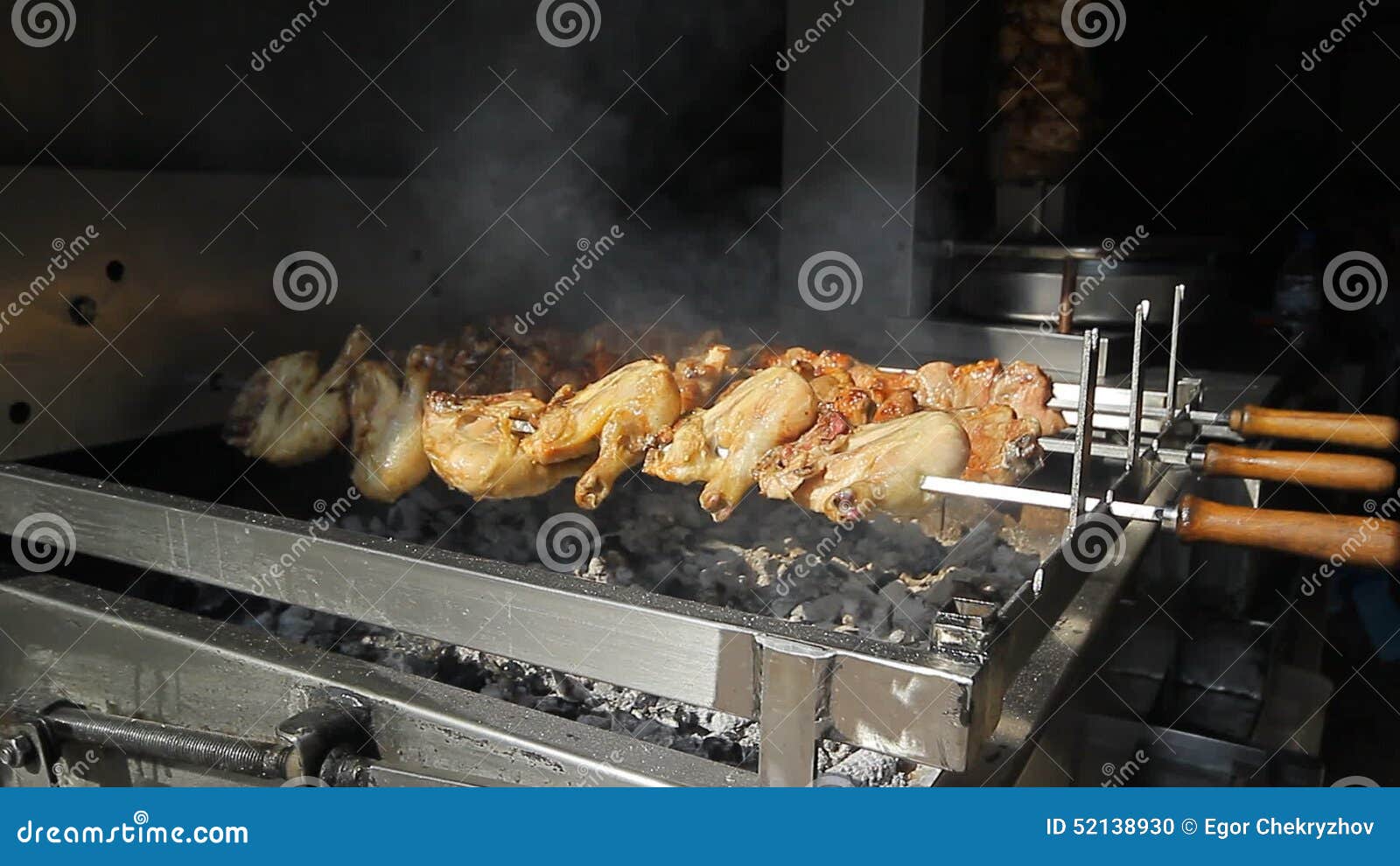 Rotating Spit Roast Chicken Stock Footage - Video of open, cook: 52138930