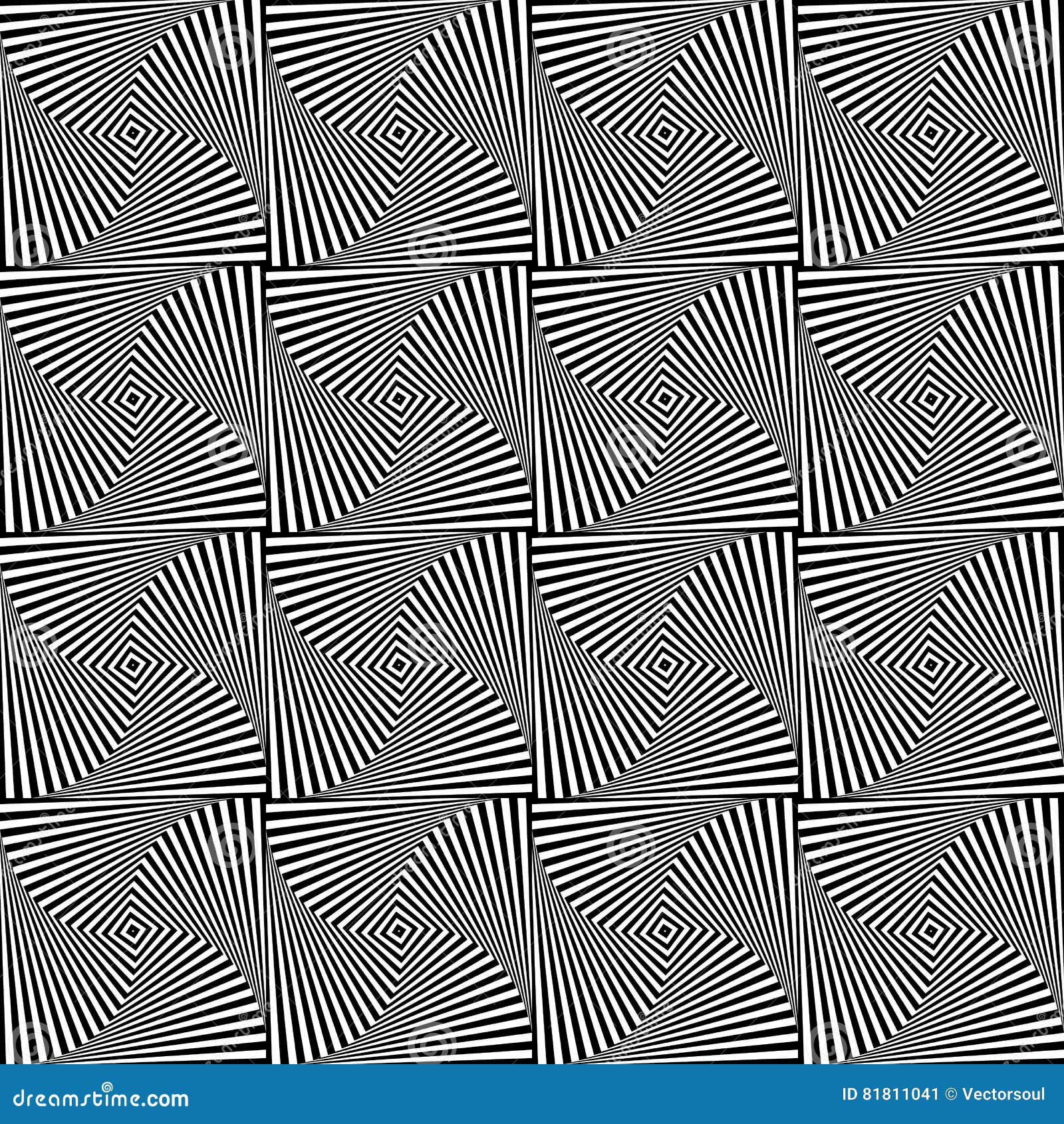 Rotating Squares Repeatable Abstract Pattern. Monochrome Texture Stock ...