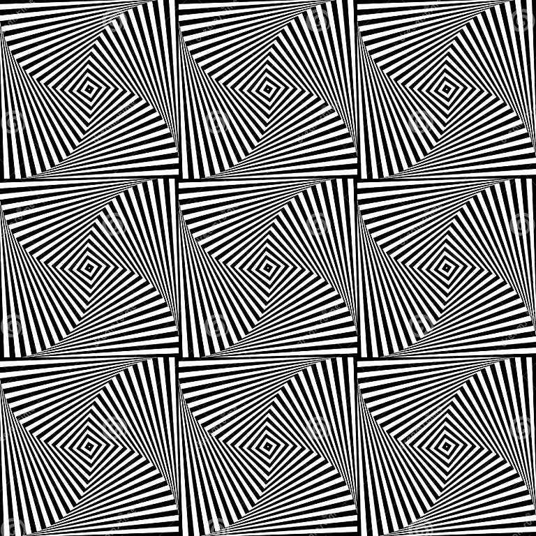 Rotating Squares Repeatable Abstract Pattern. Monochrome Texture Stock ...