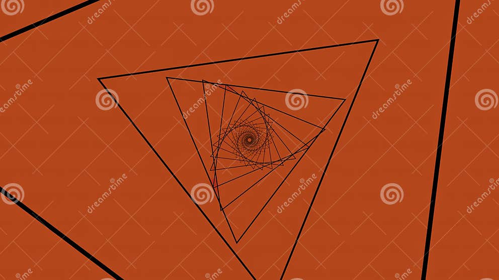 Rotating Triangles with Spiral in Center. Design. Geometric Spiral of ...