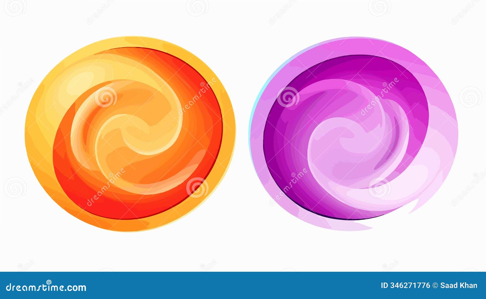 Rotating Two-Piece Circle Vector Illustration Stock Illustration ...