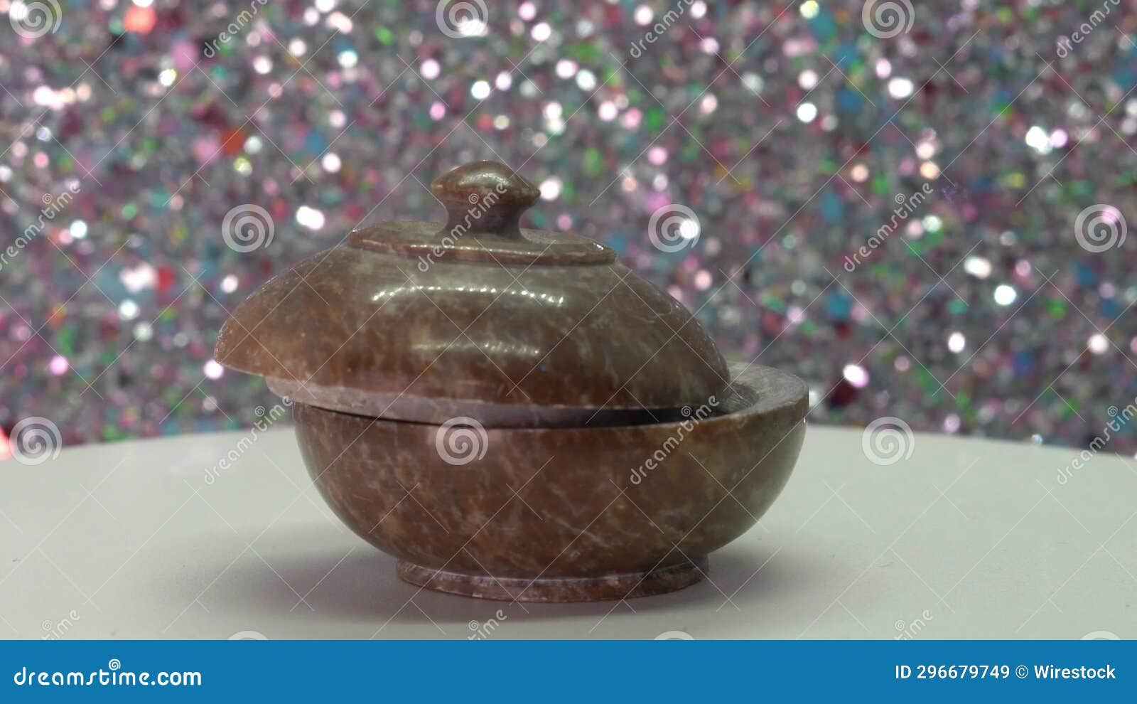 Rotating Vintage Handcrafted Stone Jar on a Display Stock Video - Video ...